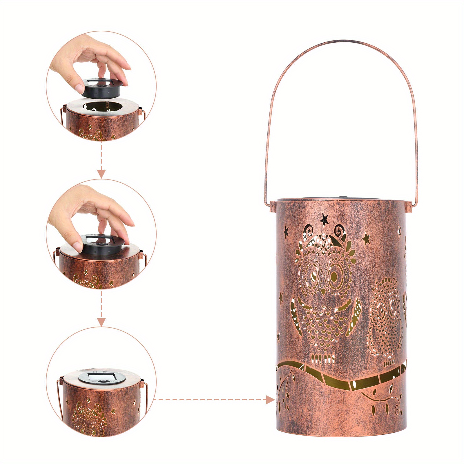 Hanging Hollow Design Solar Lights Metal - Temu United Kingdom