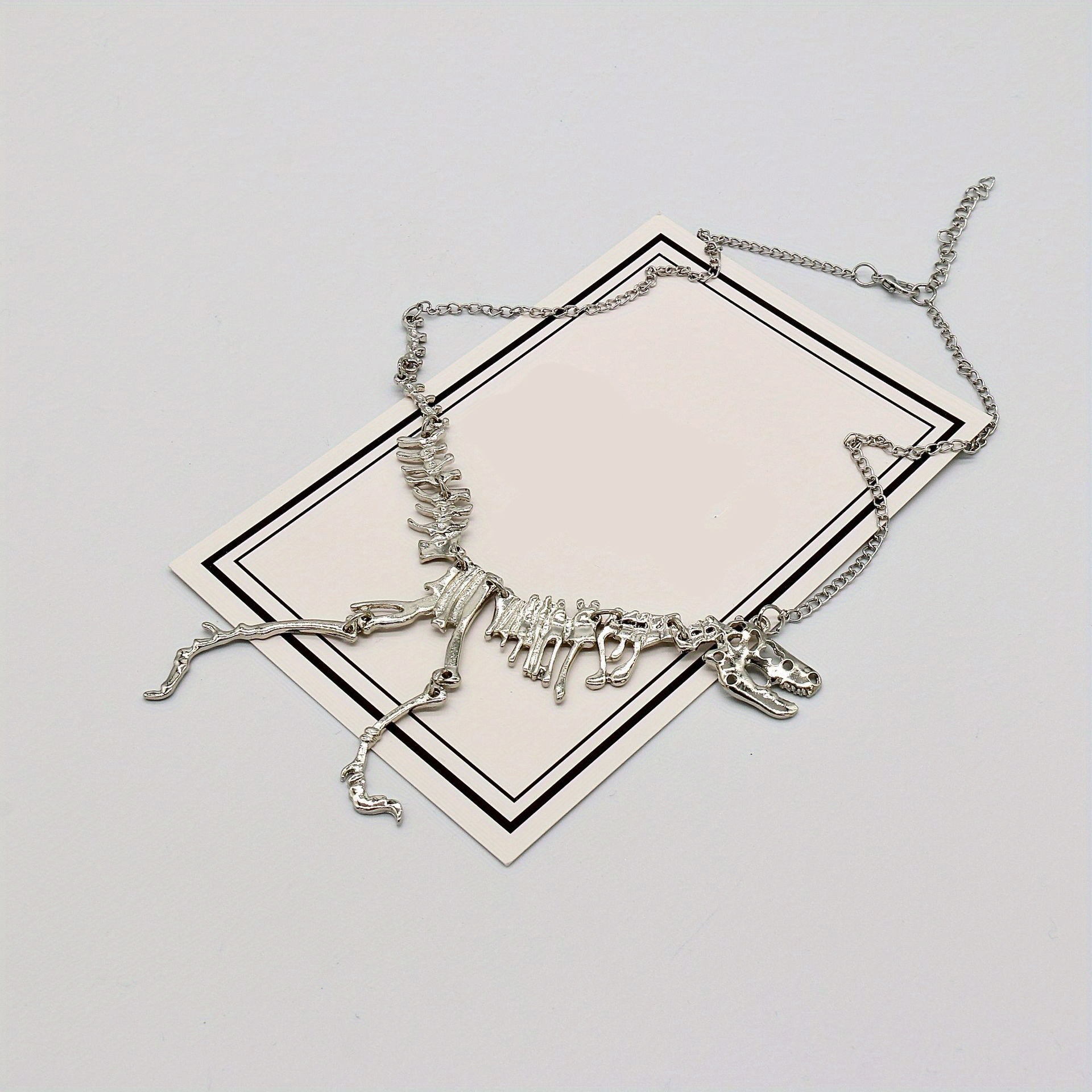 Simulation High Dinosaur Skeleton Alloy Fashion Necklace - Temu Australia