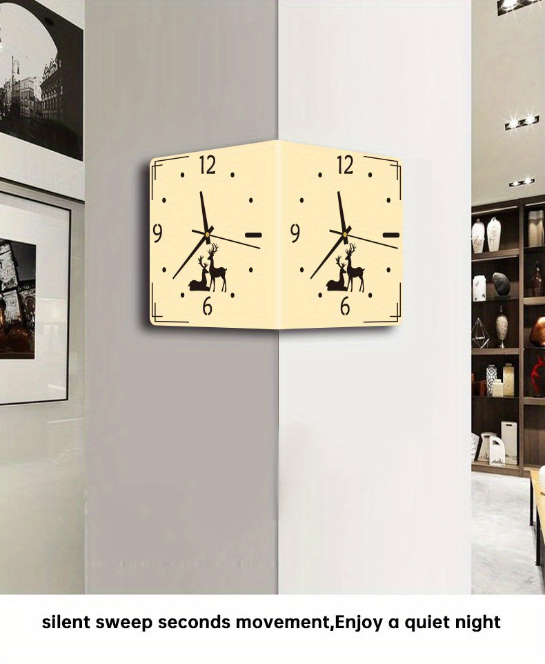 1pc corner mounted clock wall clock vintage retro mute clock silent ...