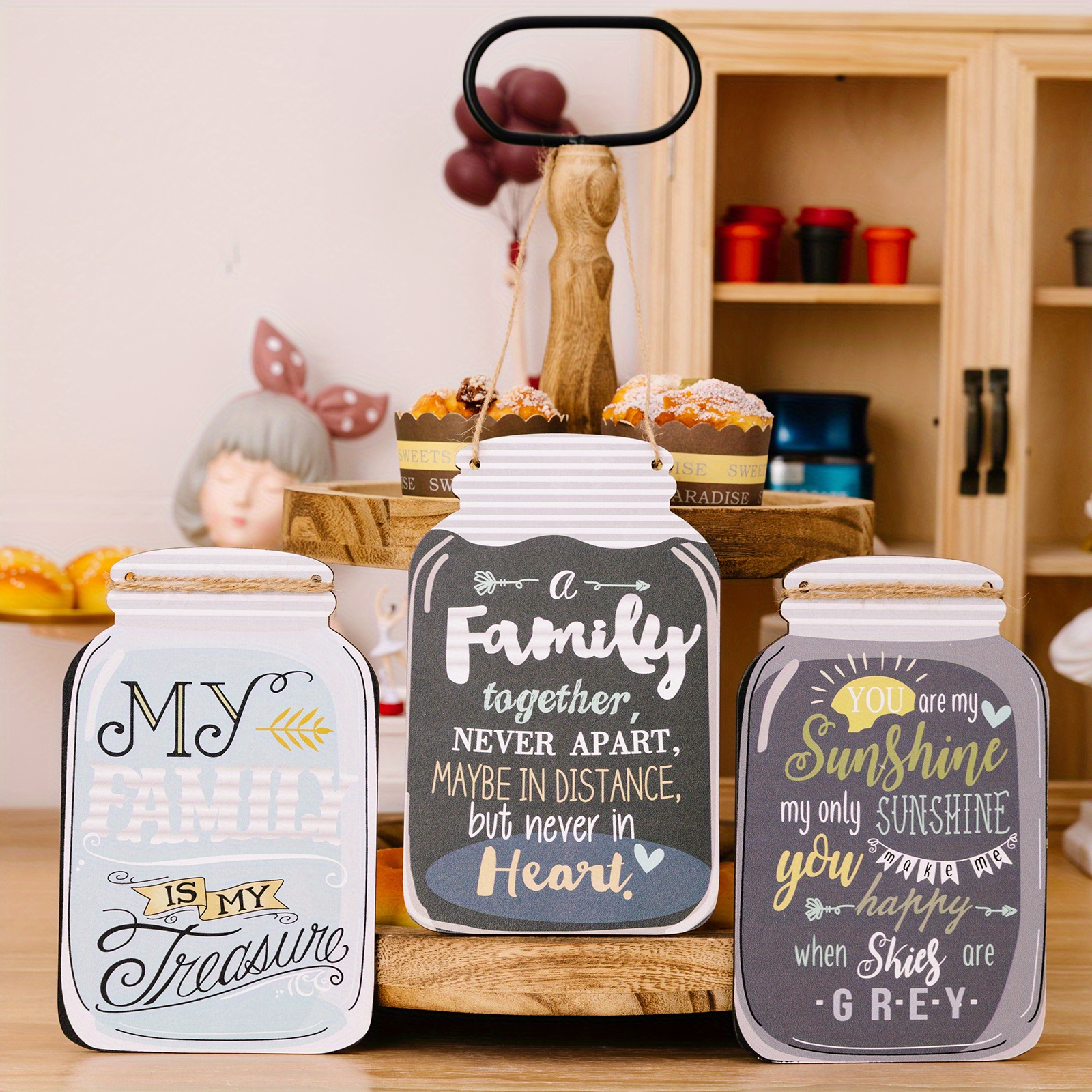 Handcrafted Wooden Mason Jar Wall Hanging Plaque - Perfect For Home ...