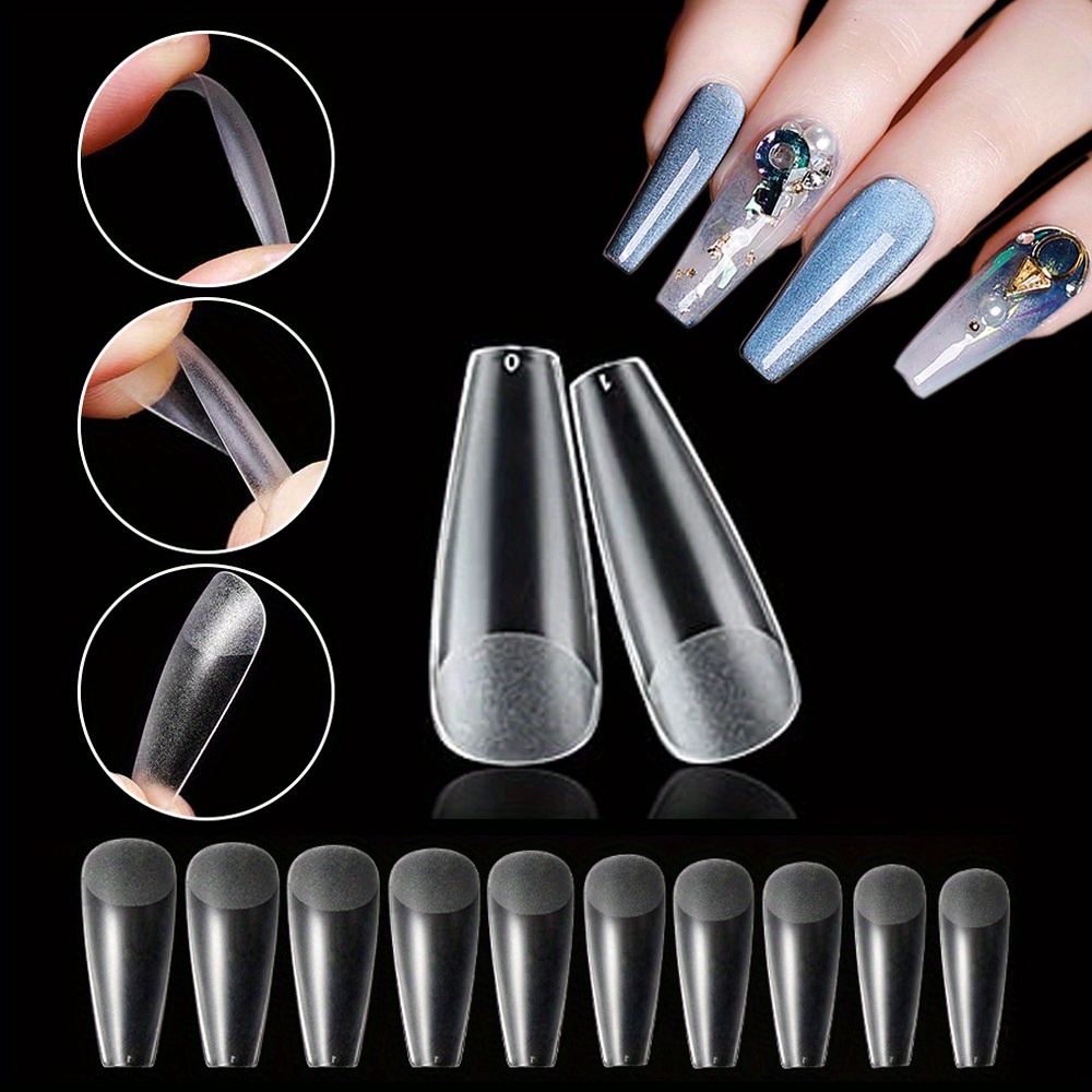 Tips Ballet Frosted False Nails Nail Art Salons - Temu