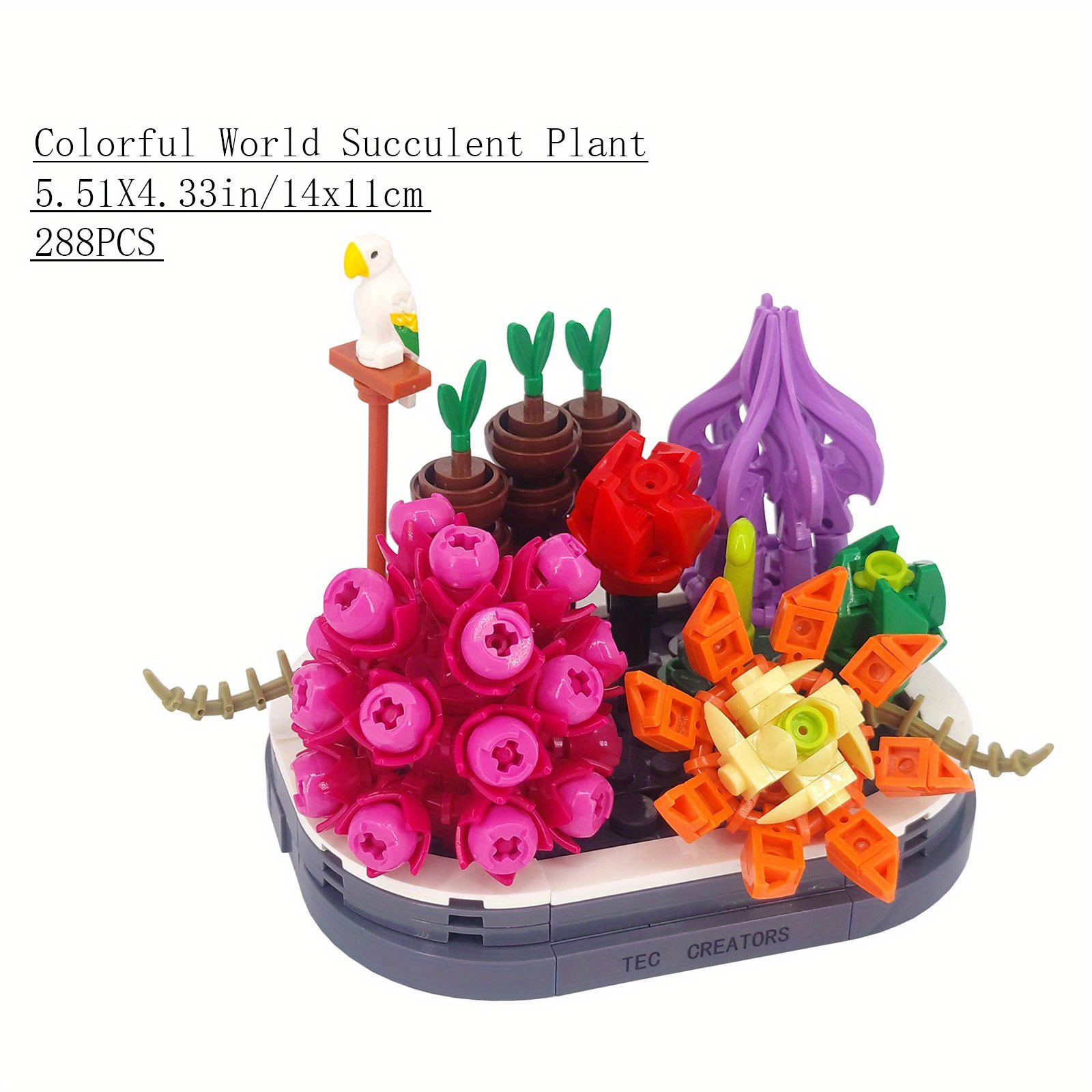 creative and cute blocks rose orchid cactus potted plants succulent ...