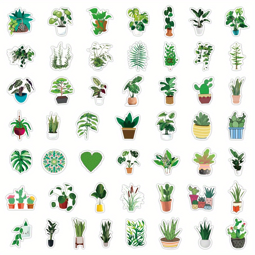 300 個の植物と花 Pvc 防水漫画装飾ステッカー 子供の荷物 ラップトップ ヘルメット デスク ウォーターボトル カ Temu Japan
