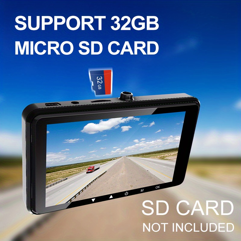 Ips Screen 140° 1080p Dash Cam Front Rear Camera - Temu New Zealand