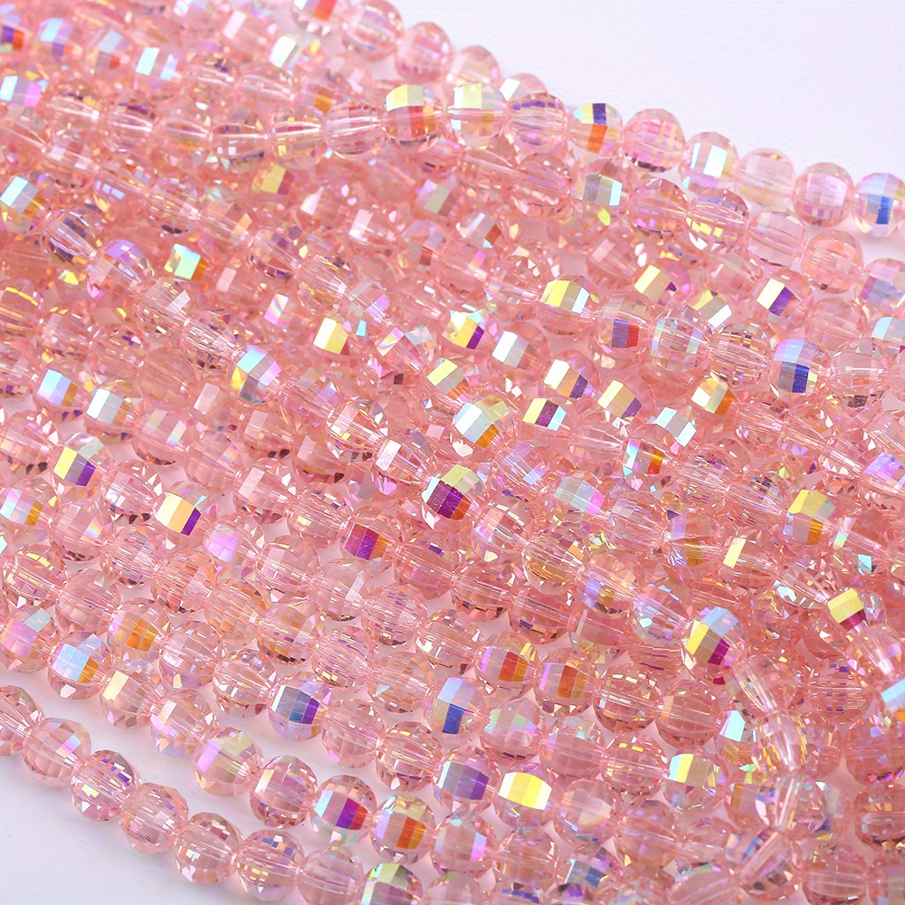 Pink Colorful Glass Crystal Beads Diy Bracelet Jewelry - Temu Australia