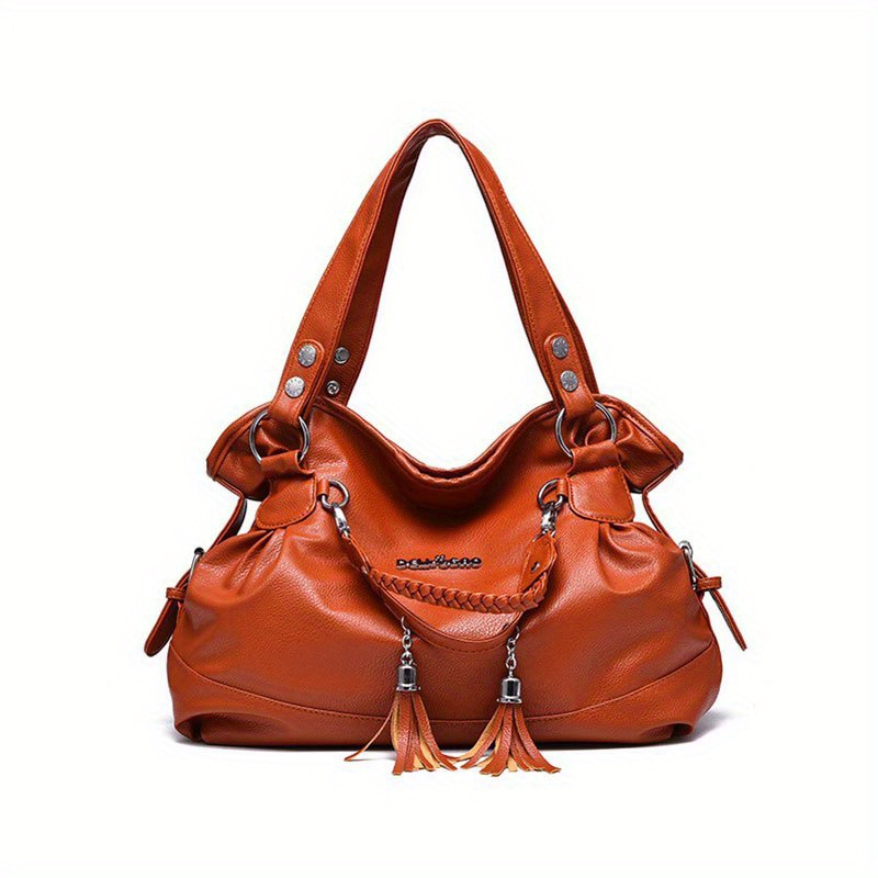 Casual Vintage Tote Bag Drawstring Design Shoulder Bag Solid - Temu New ...