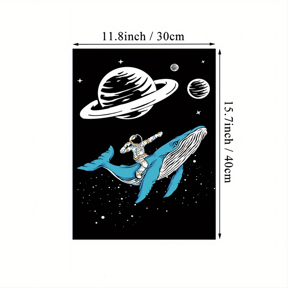 Space Astronaut Jellyfish Cartoon Wall Art Canvas - Temu Australia