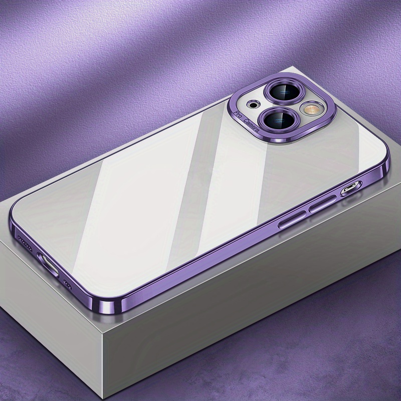 Simple Straight Edge Electroplating Mobile Phone Case - Temu United Kingdom