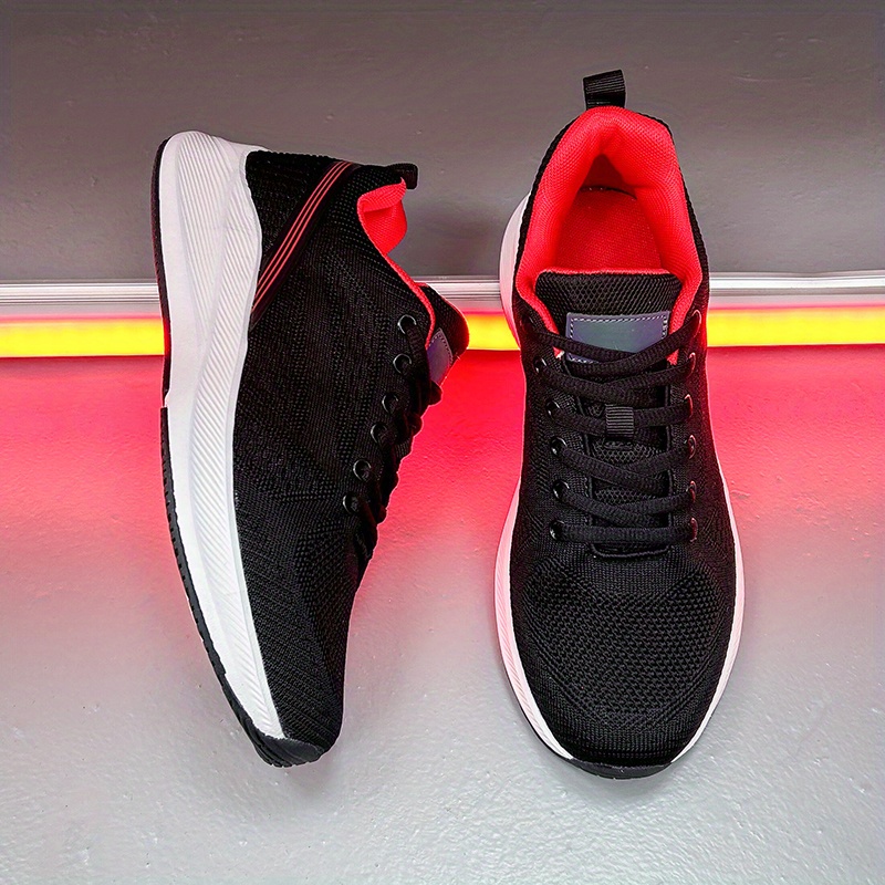 Mens Knitted Breathable Lightweight Running Shoes Shock Absorbing ...