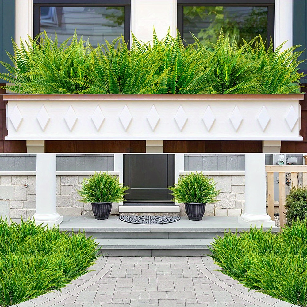 1pc artificial plastic boston fern for outdoor use artificial shrub for ...