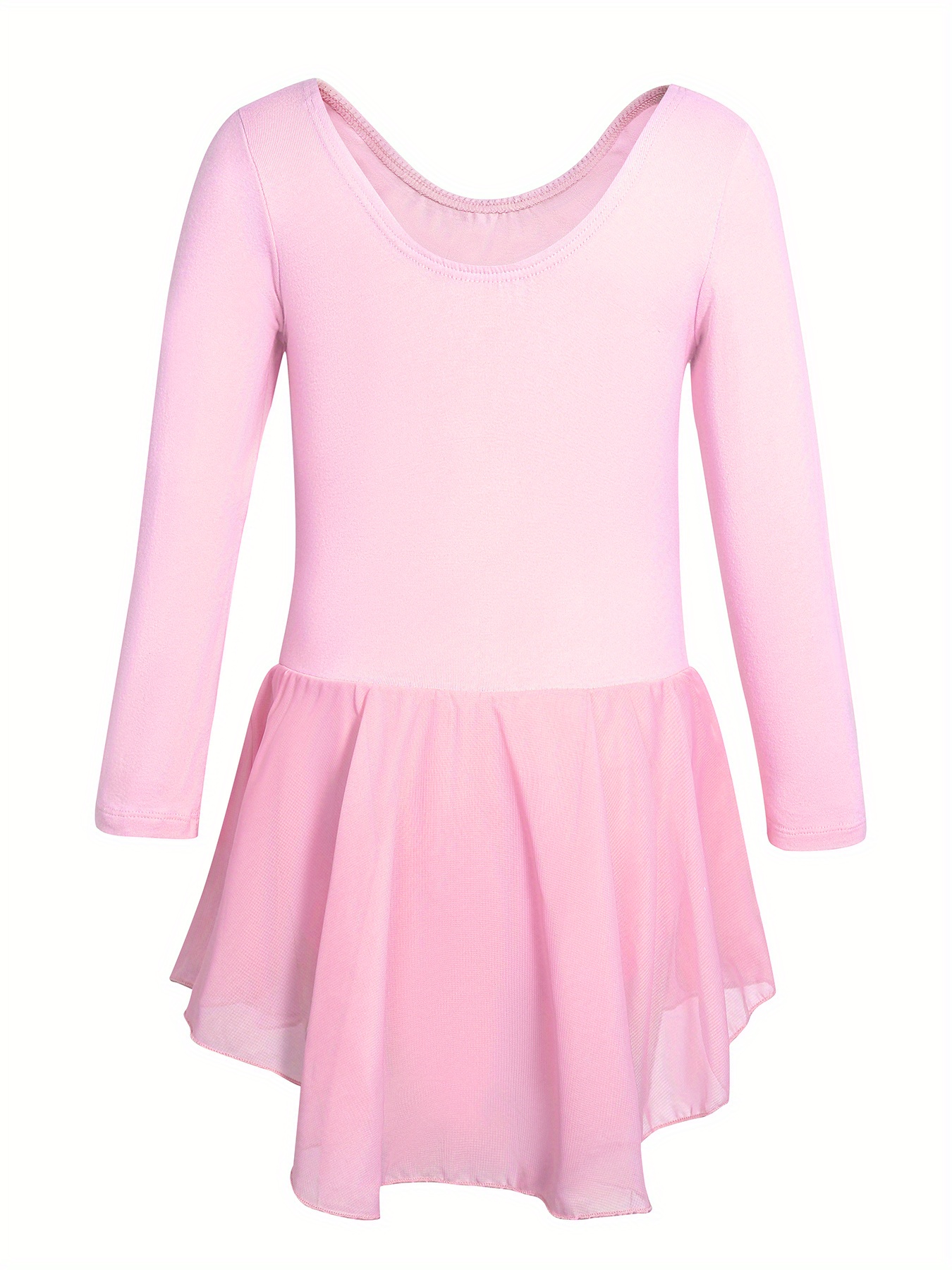 Girls One Piece Compression Gymnastics Ballet Suit Chiffon Temu