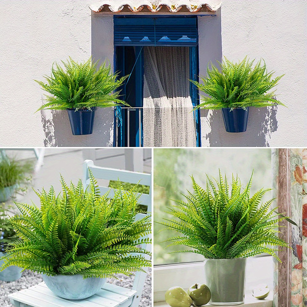 1pc artificial plastic boston fern for outdoor use artificial shrub for ...