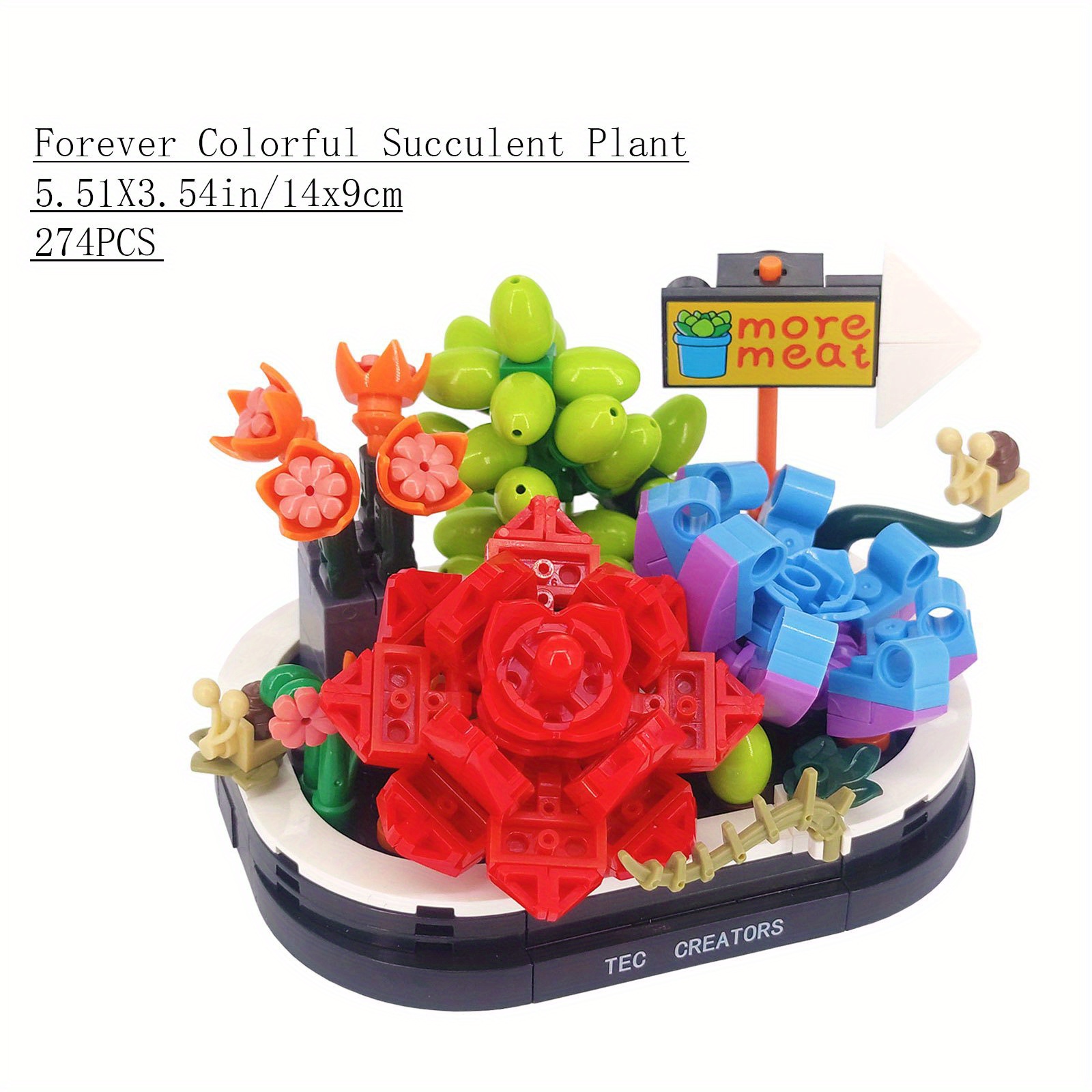 creative and cute blocks rose orchid cactus potted plants succulent ...