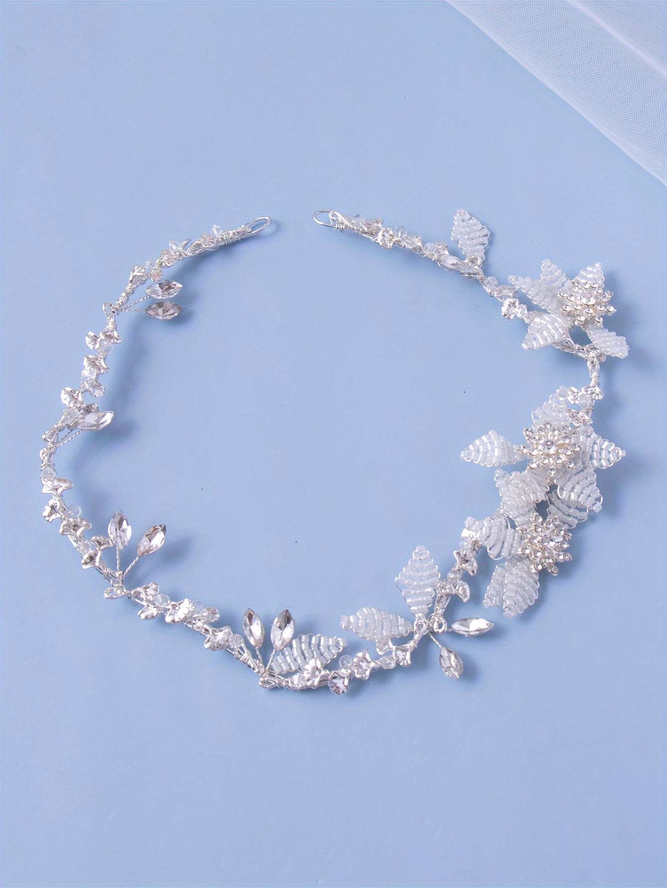 Pearl Silvery Flower Headband Elegant Head Piece - Temu Australia