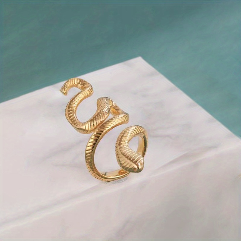 Men's Vintage Serpentine Ring Punk Hip Hop Ring Decorative - Temu United Kingdom