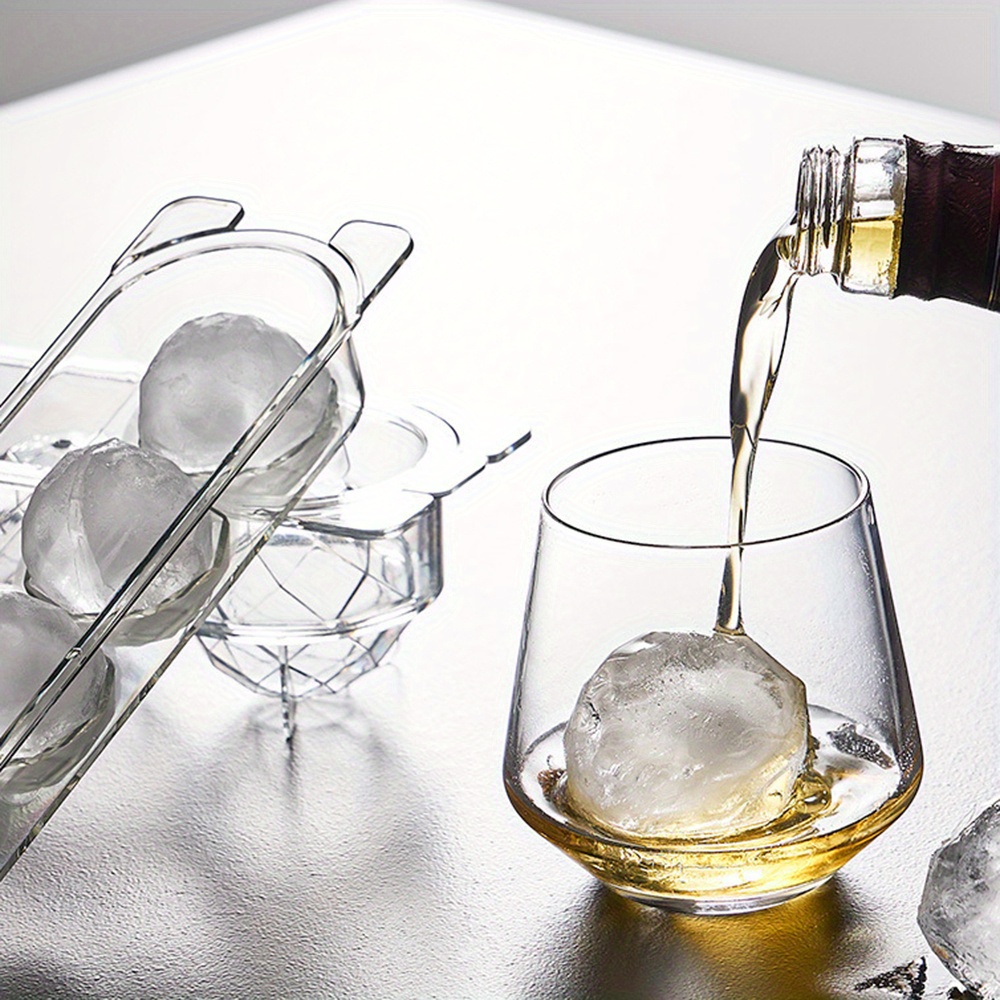 Household Four Hole Ice Tray Ice Cube Mold Silicone Ice Hockey Ball Ice ...