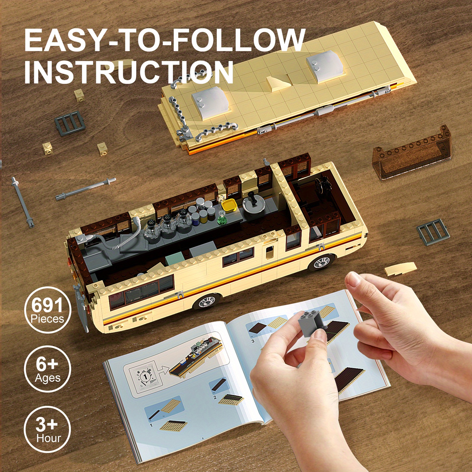 Vehicle Building Kit Rv Breaking Car Building Toys Creative - Temu