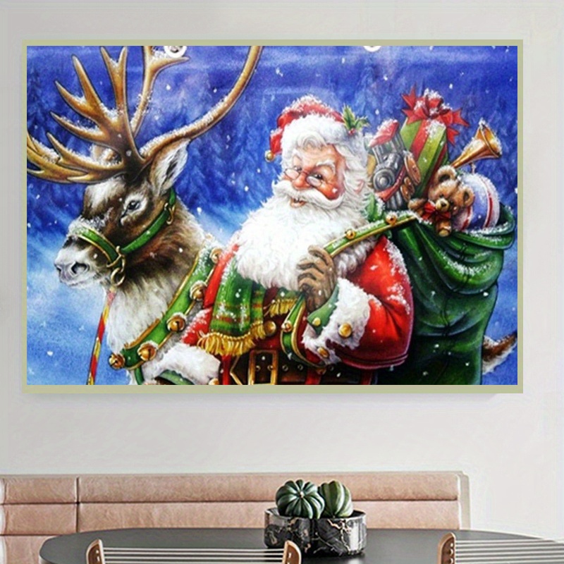 5d Diy Round Artificial Diamond Painting Kit Santa Claus - Temu United ...