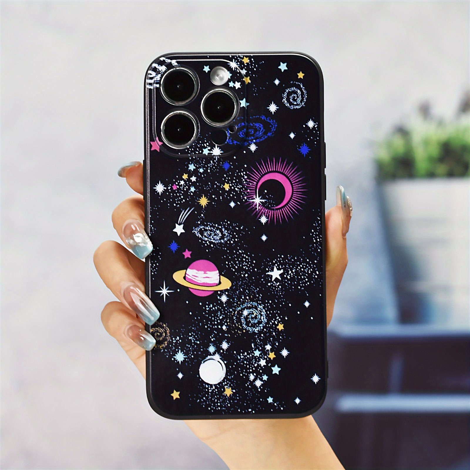 Cosmic Starry Sky Pattern Print Tpu Protective Phone Case Anti Fall ...