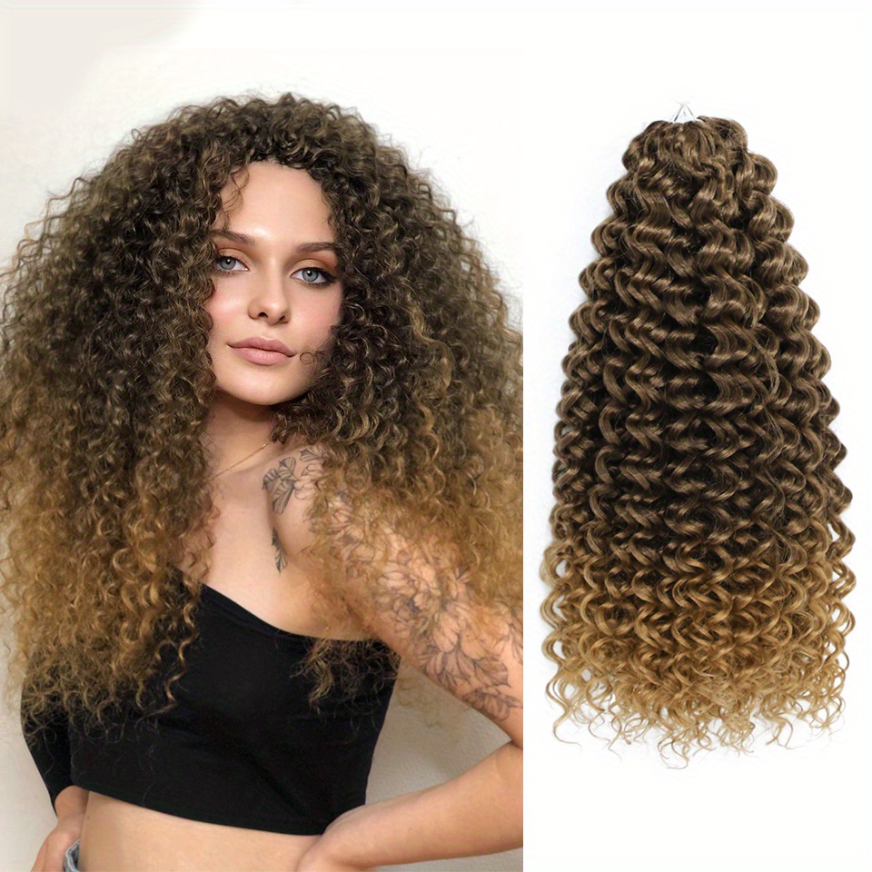Ombre Blonde Afro Curly Crochet Hair Extensions Synthetic - Temu Australia