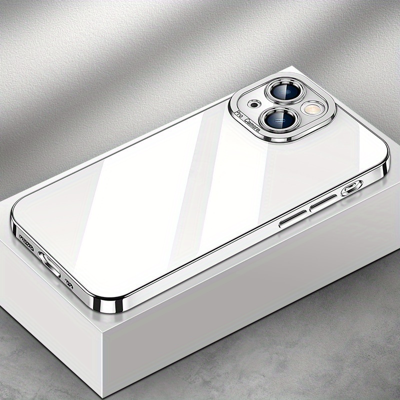 Simple Straight Edge Electroplating Mobile Phone Case - Temu United Kingdom