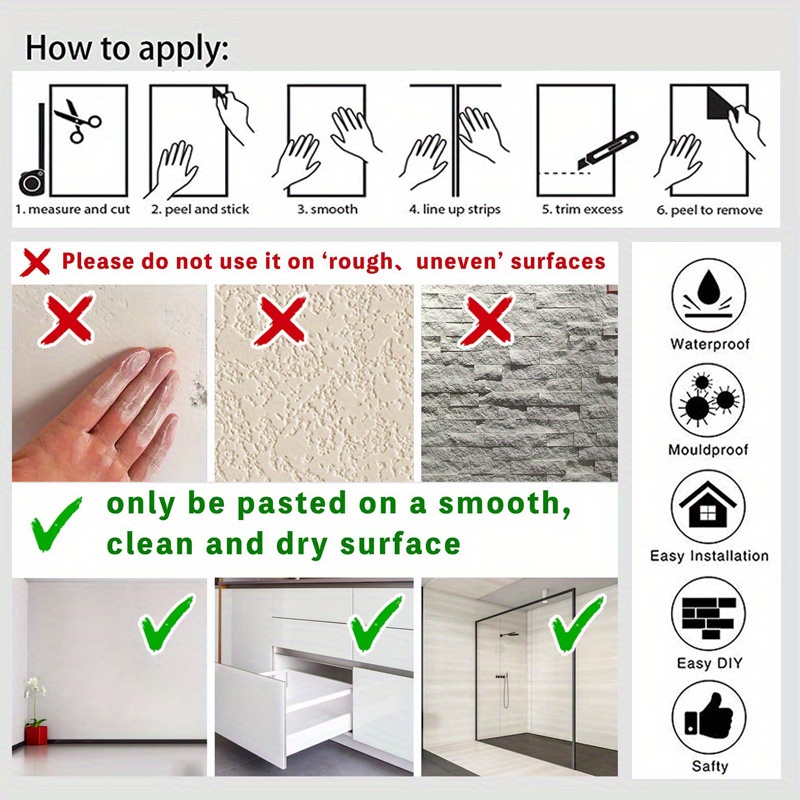 Glossy White Marble Peel Stick Easy Wipe Stain Self adhesive - Temu ...