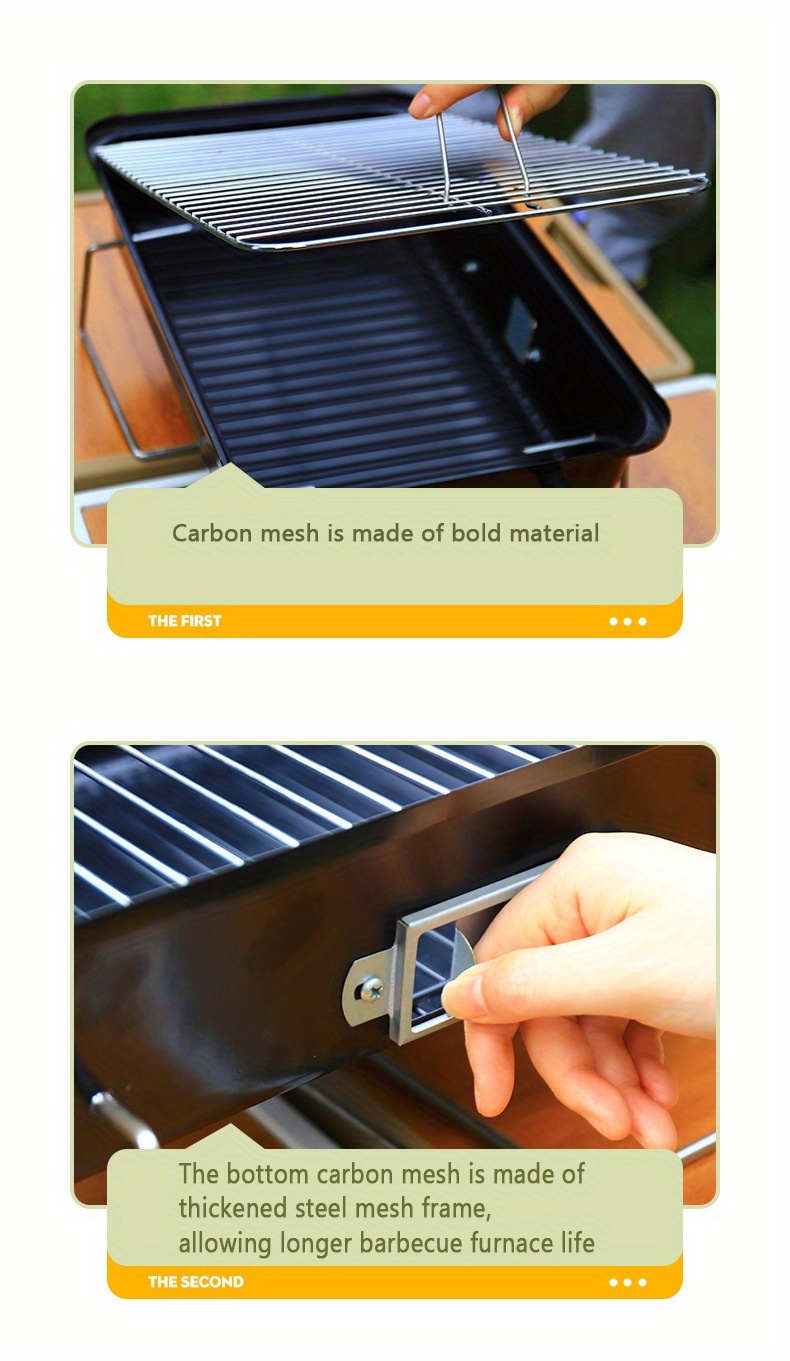 1pc Outdoor Portable Grill With Lid Barbecue Stove Braised Grill ...