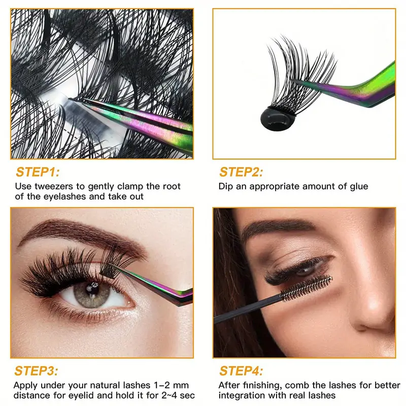 Colored Diy Cluster Lashes Segmented Eyelash Extension Pre Cut