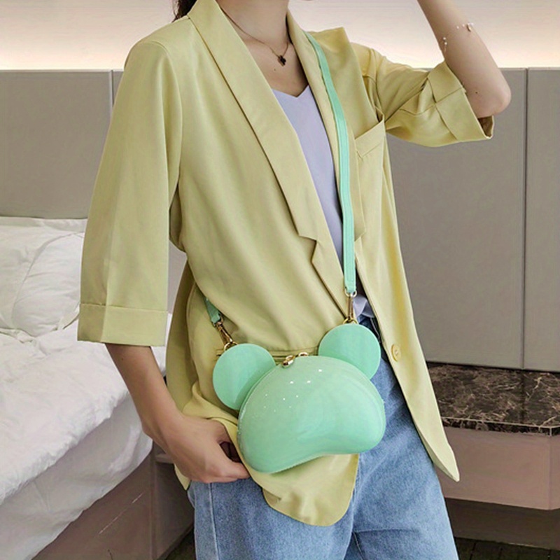 Mini Cartoon Ear Design Bag, Kawaii Jelly Crossbody Bag, Cute Round ...