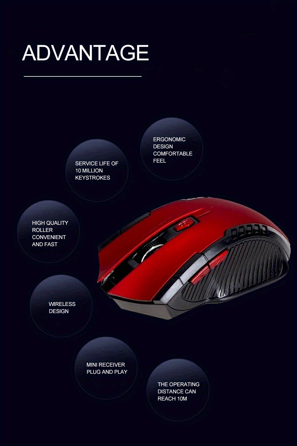 2.4ghz Wireless Mouse Optical Mouse Gamer With Usb Receiver - Temu