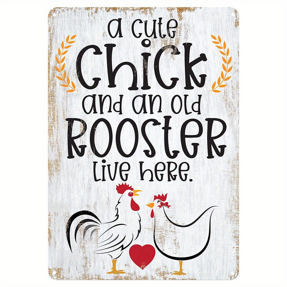 1pc Chicken Metal Signs For Coop Funny Outdoor Chickens Make Me Happy ...