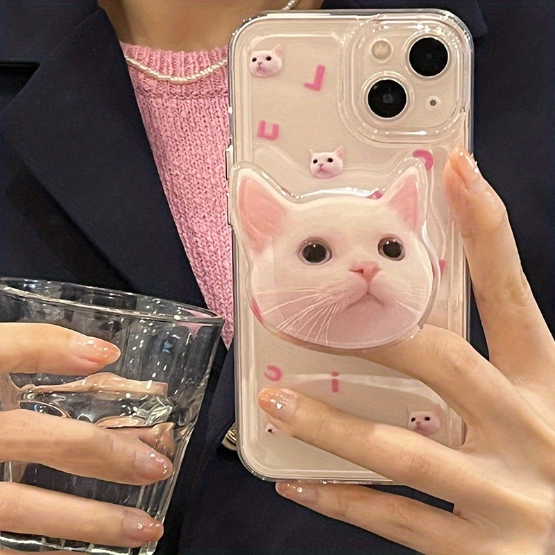 Cute Cat Mobile Phone Holder Waterproof Sticker - Temu