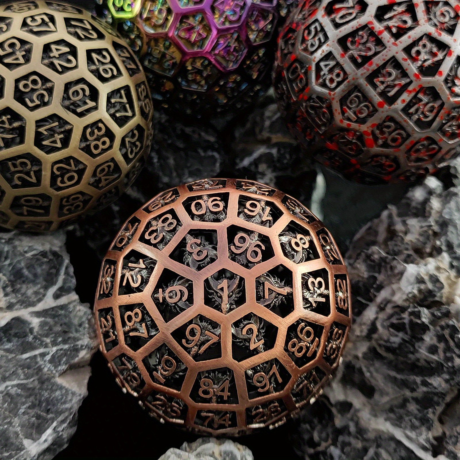 D100 Metal Dice 100 Sided Hollow Polyhedral Dice Rpg Mtg - Temu