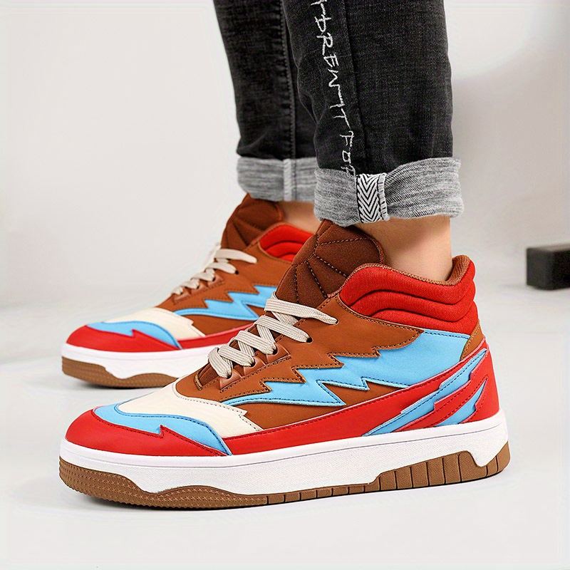 Mens Lace Up Flash High Top Sneakers With Assorted Colors Color Block ...