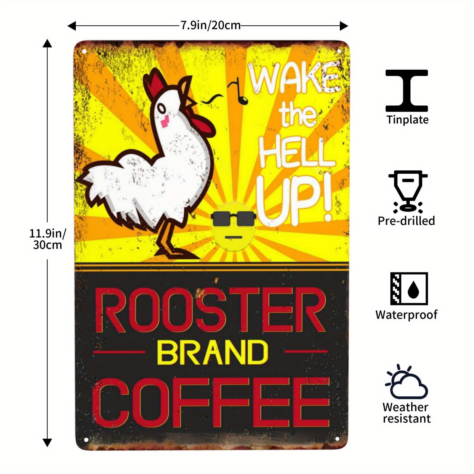 1pc Metal Tin Sign Farm Fresh Eggs Retro Vintage Bar Restaurant Kitchen ...