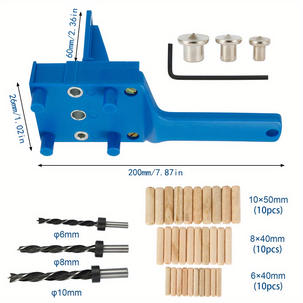 Dowling Jig NIYATA 44 Pcs Dowel Jig Kit, Wood Dowel Jig Set,Self ...