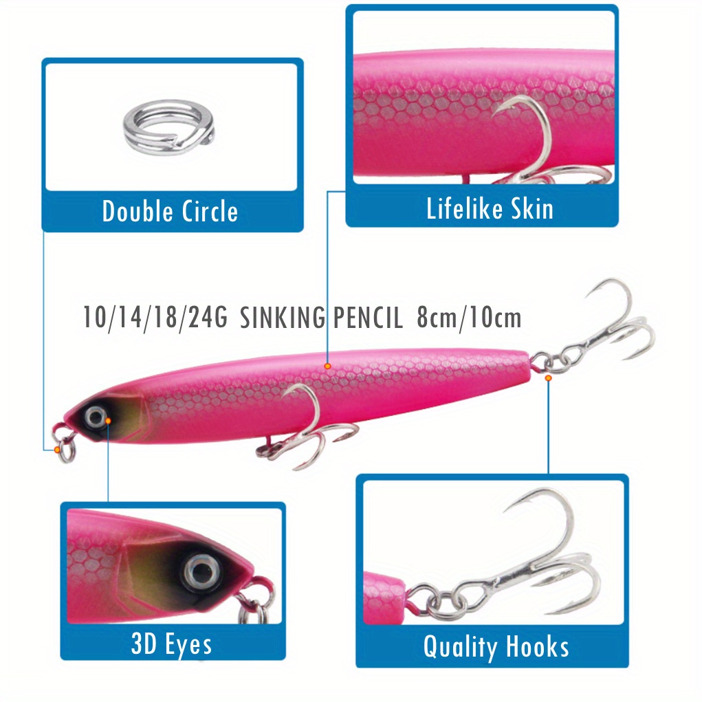 Premium Saltwater Fishing Lure Long Casting Pencil Hard - Temu New Zealand