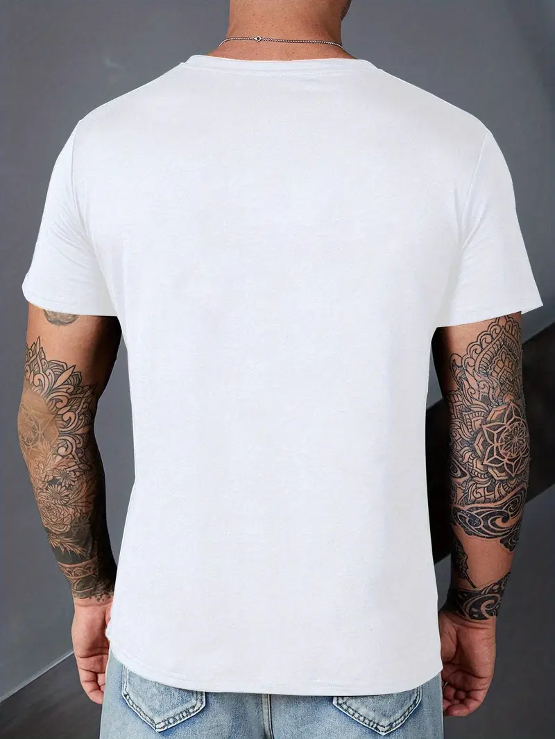 Flower Print Mens T Shirt Crew Neck Short Sleeve Tops Graphic Tee Mens