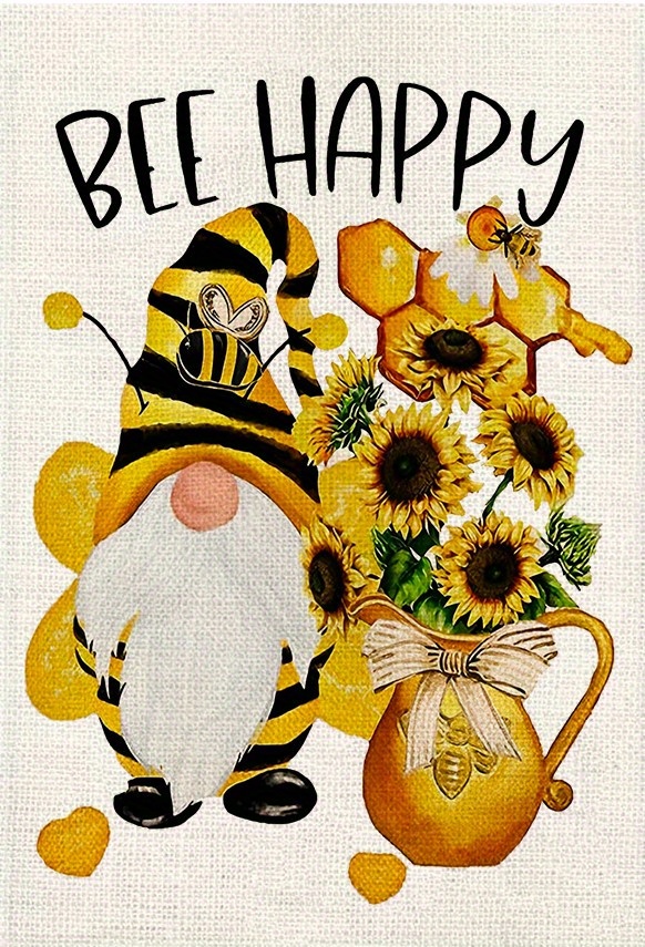 sunflower linen double sided garden flag - {region_name}