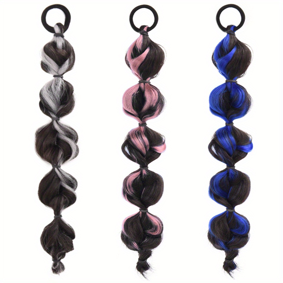 Ombre Pink Twist Braiding Ponytail Extensions Rubber Band - Temu Australia