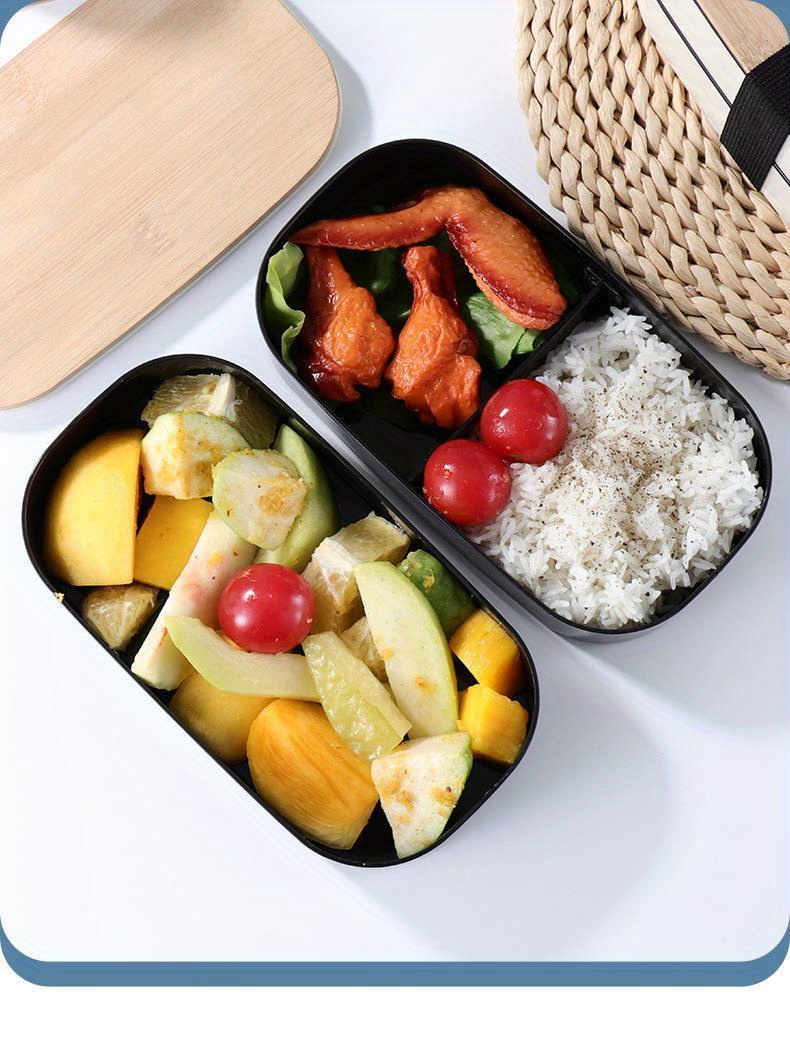 Perfect Bento Box 2 Layer Lunch Containers Spoon Fork Leak Proof ...
