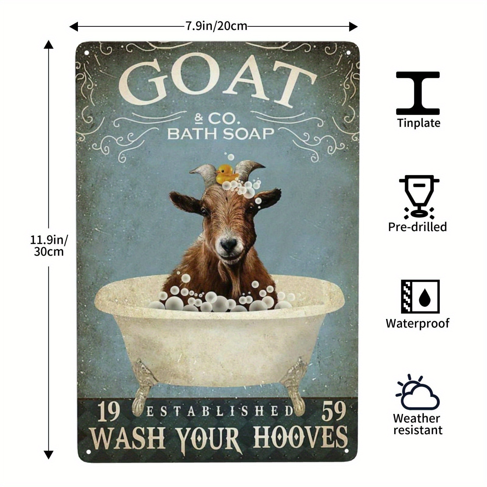 1pc Nice Butt Goat Sign Bathroom Toilet Wall Decoration Sheep And ...
