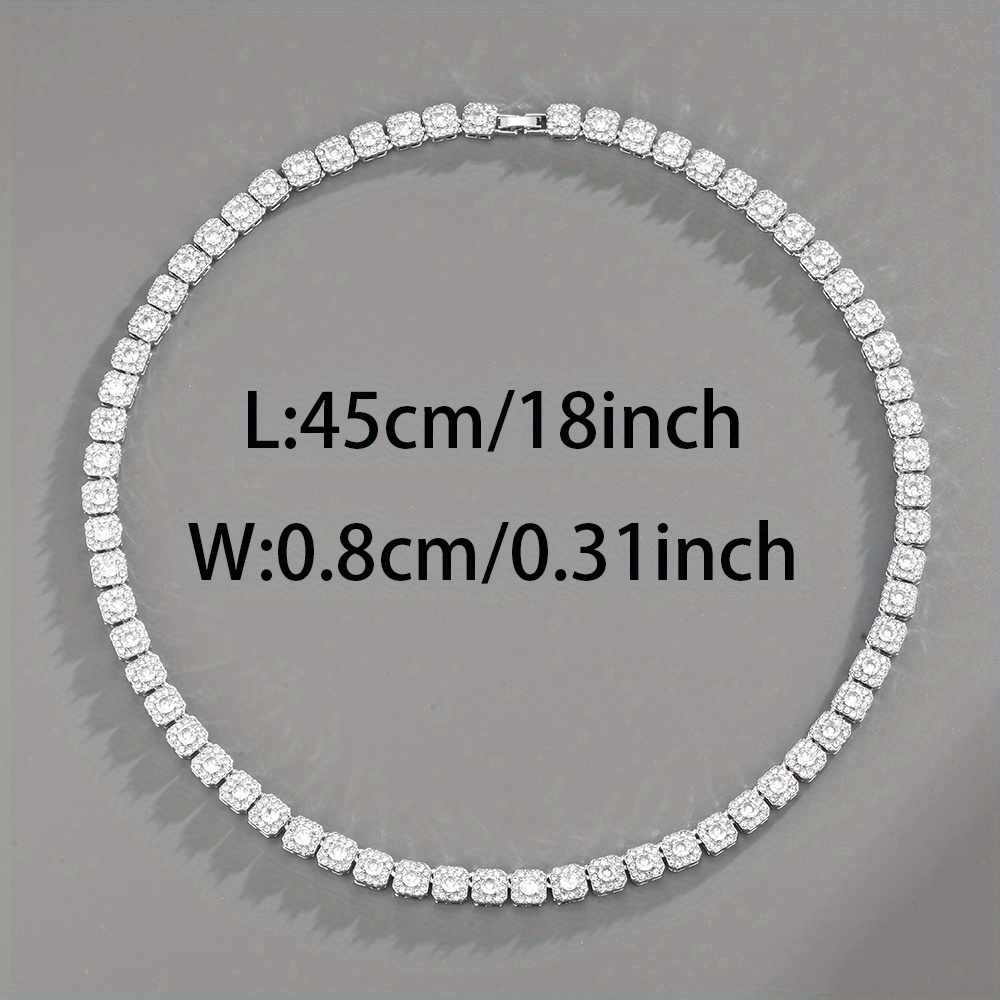 A Row Square Tennis Chains Surrounded A Micro paved - Temu Australia