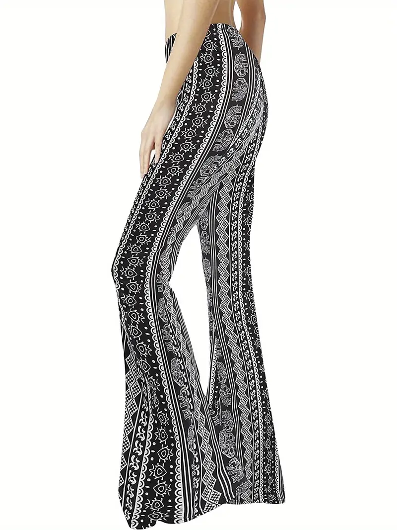 Floral Print Flare Leg Pants Boho Pants Spring Summer Temu