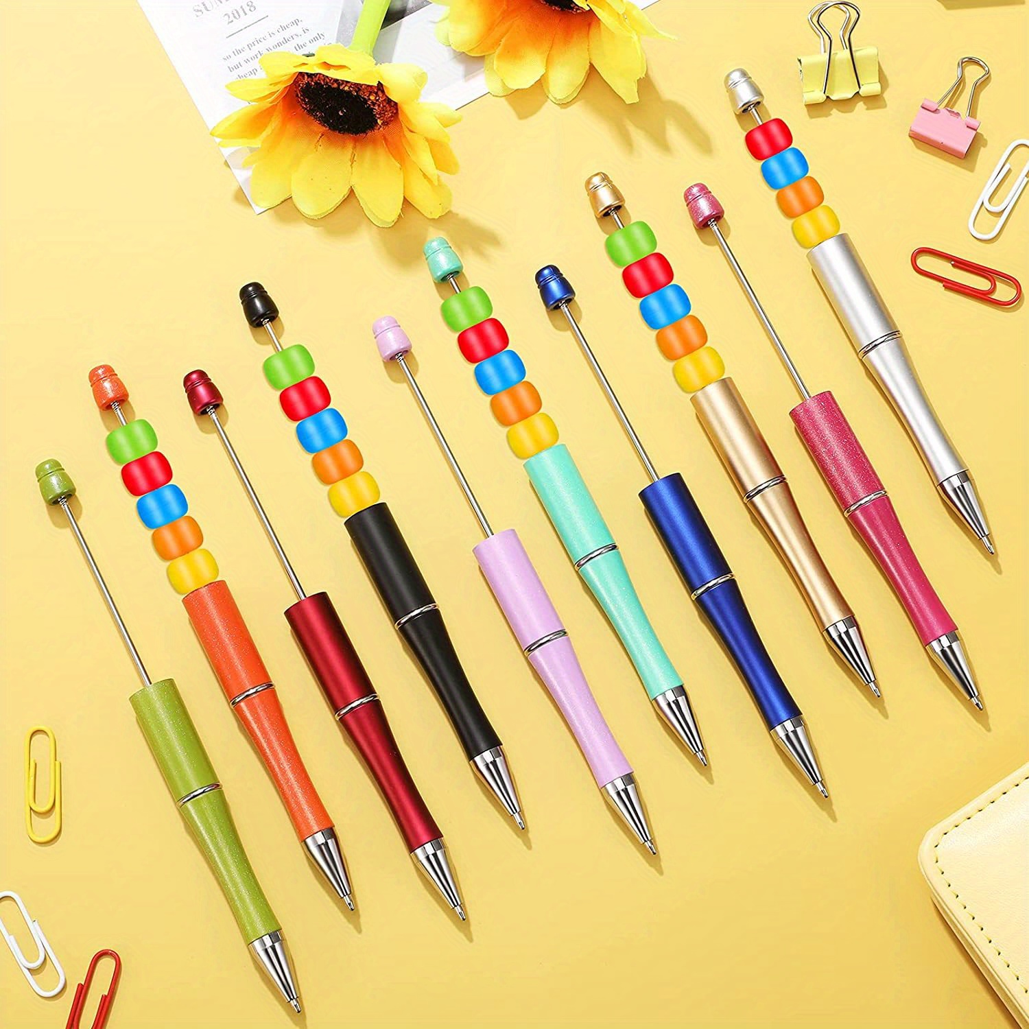 Bead Ballpoint Pen Assorted Color Shafts Black Ink Extra - Temu United ...