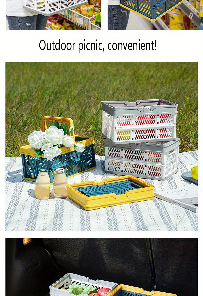 Picnic Basket Storage Basket Kitchen Storage Organizers - Temu