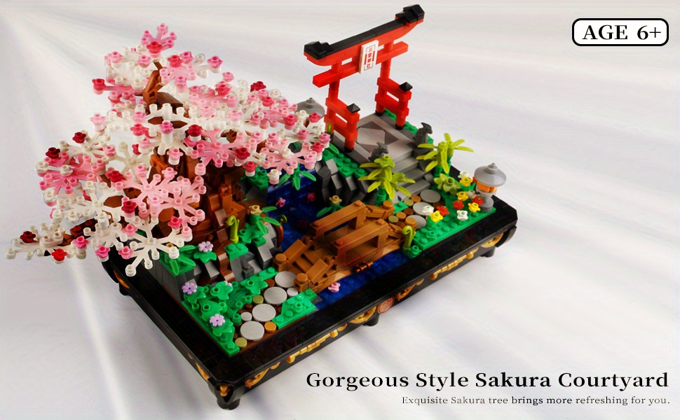 צור תצוגה משמעותית עם 1286 יחידות סטים לבניית עצי בונסאי פריחת הדובדבן ...