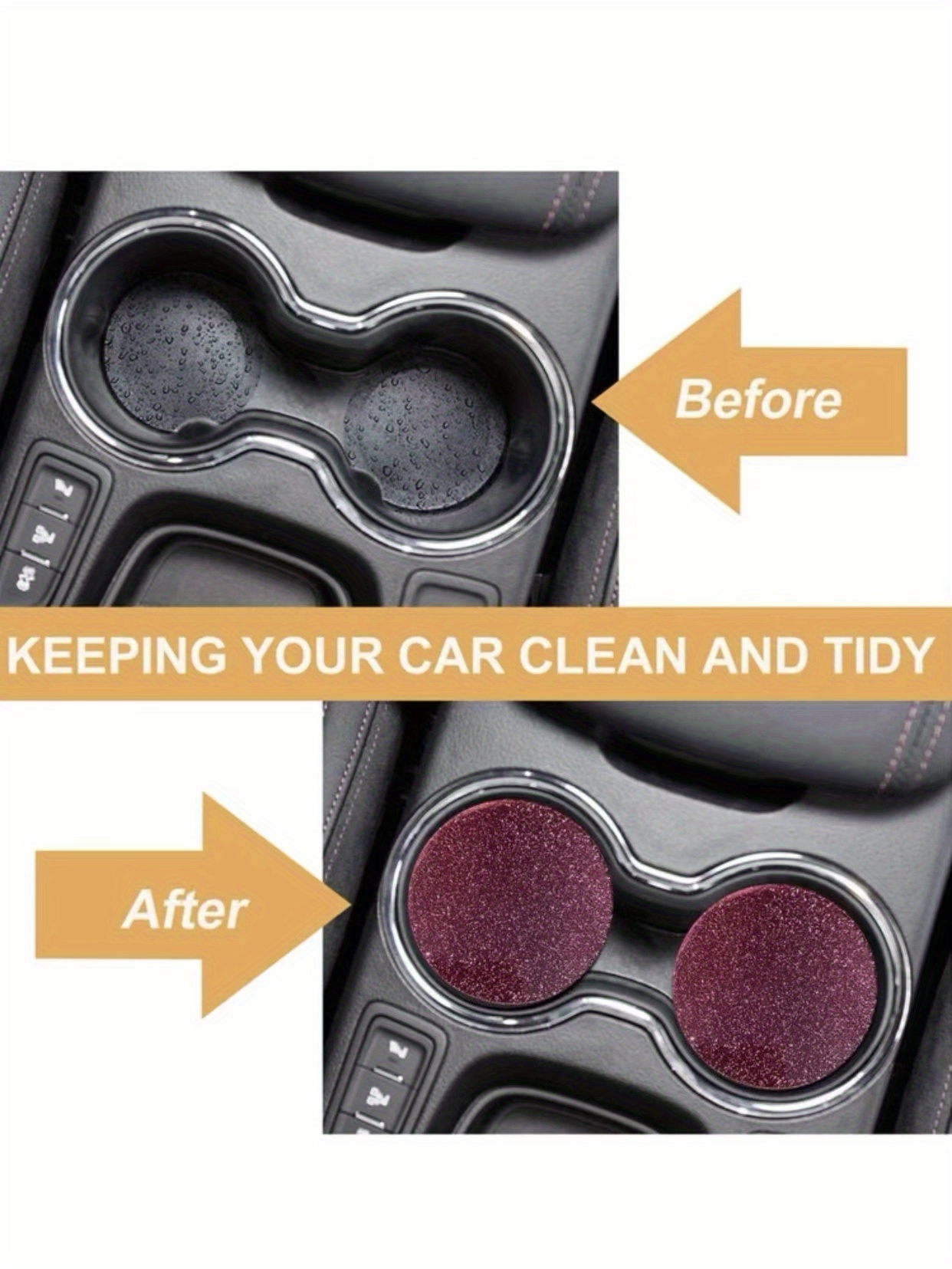 Glitter Transparent Car Water Coaster Car Storage Tank Mat - Temu