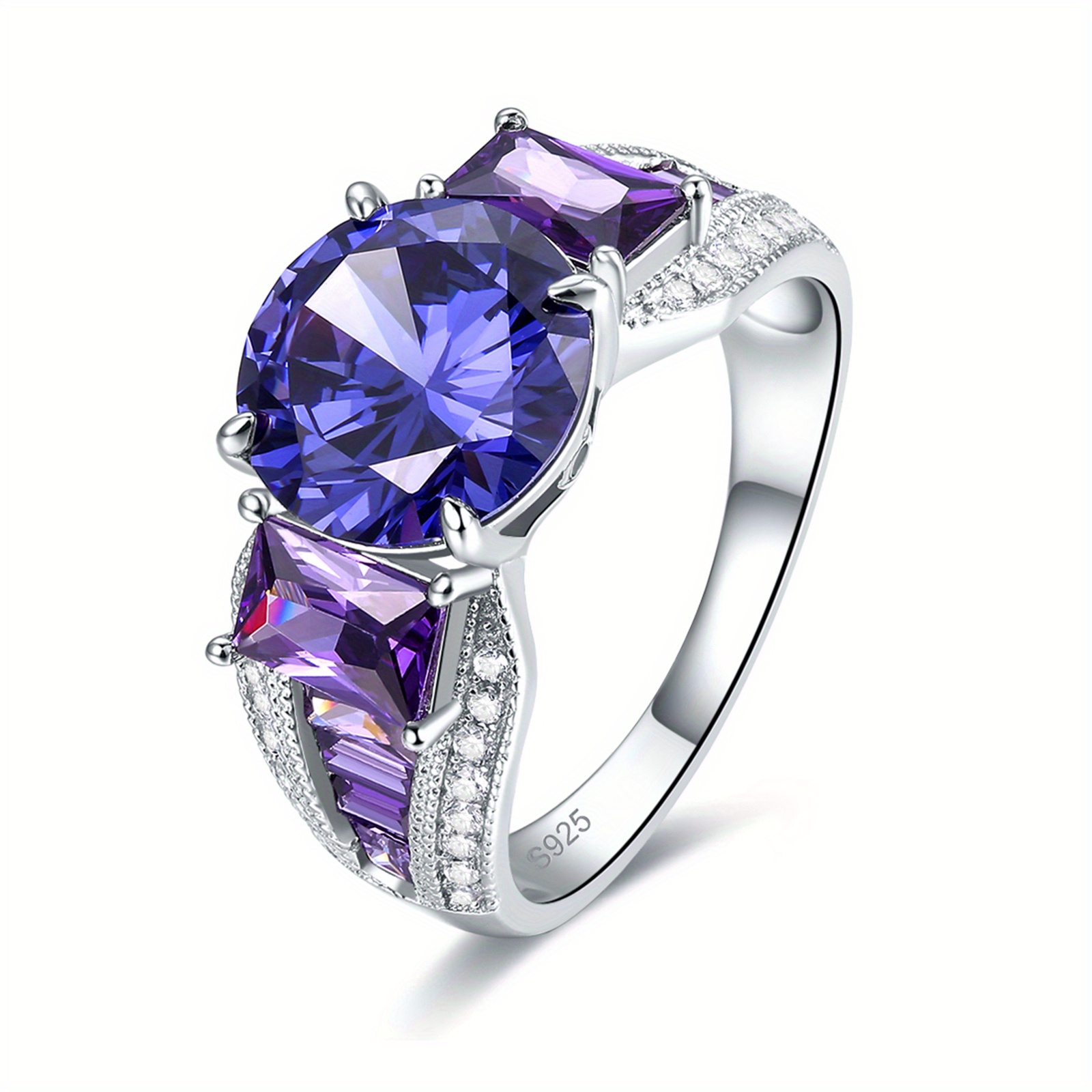 Men's Rings Casual 925 Sterling Silver Synthetic Zircon - Temu Denmark