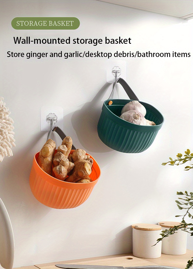 Kitchen Put Ginger Garlic Storage Basket Wall Hanging Hook - Temu Norway